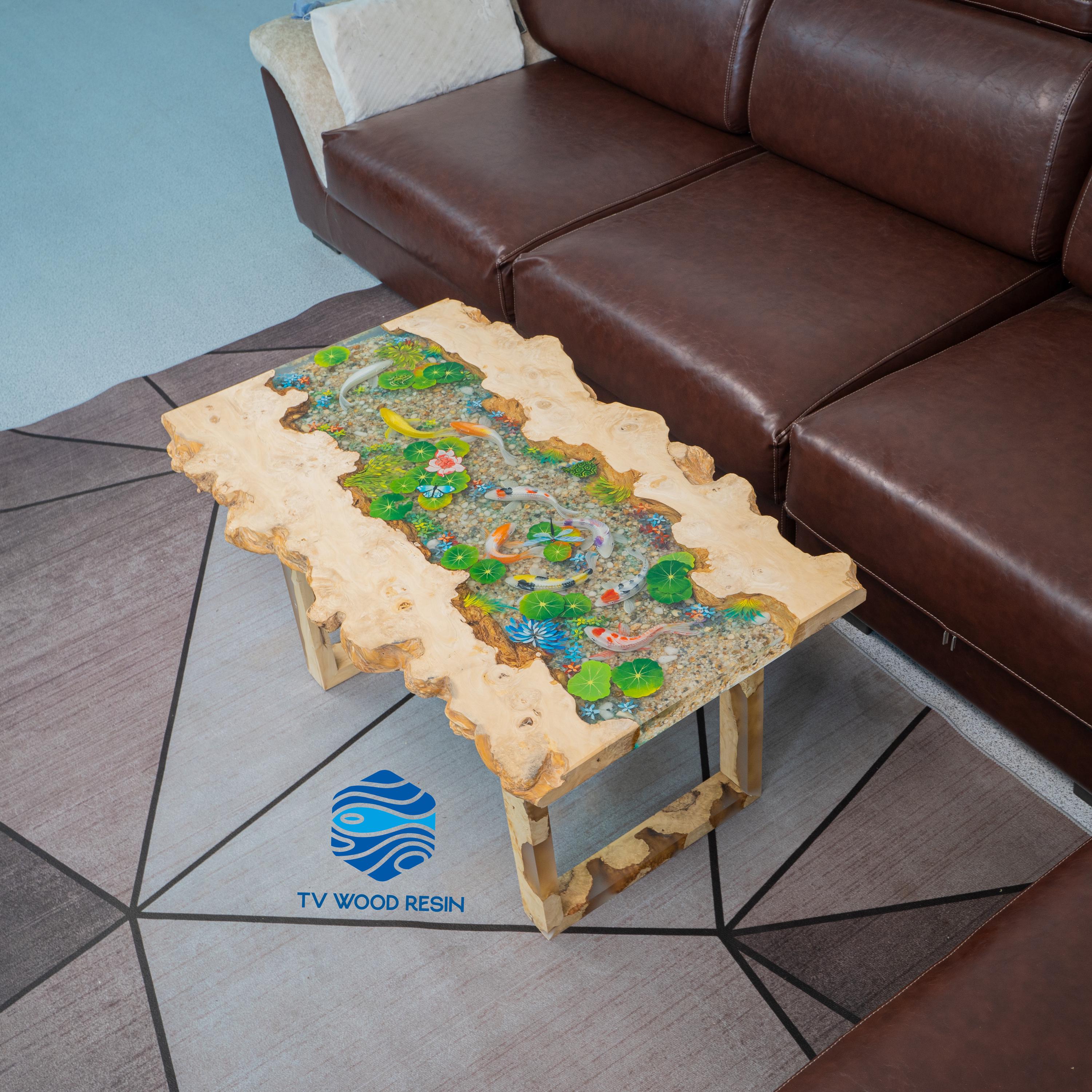 Live Edge Koi Fish Epoxy Table - Custom Size River Table – Feng Shui ...
