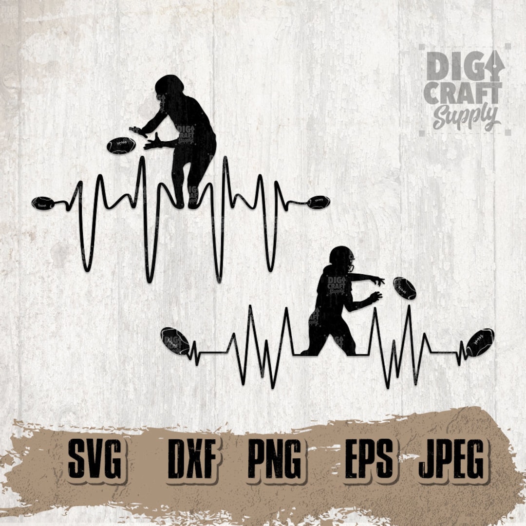 Football Heart Beat Svg, Football Love Svg, Football Fan Svg, Football ...