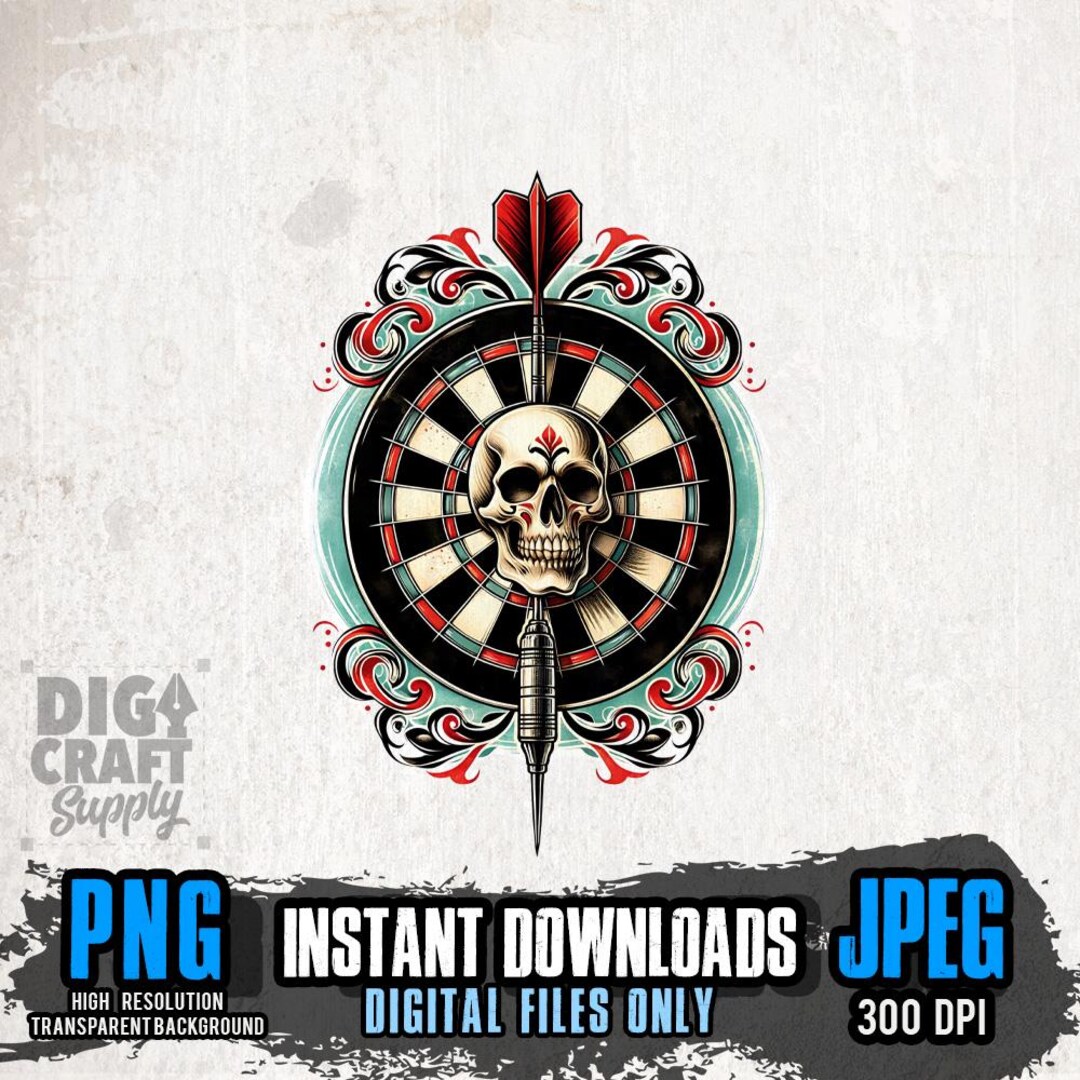Dart Skull Png | Dart Png Files for Sublimation | Dart Board Png | Dead ...