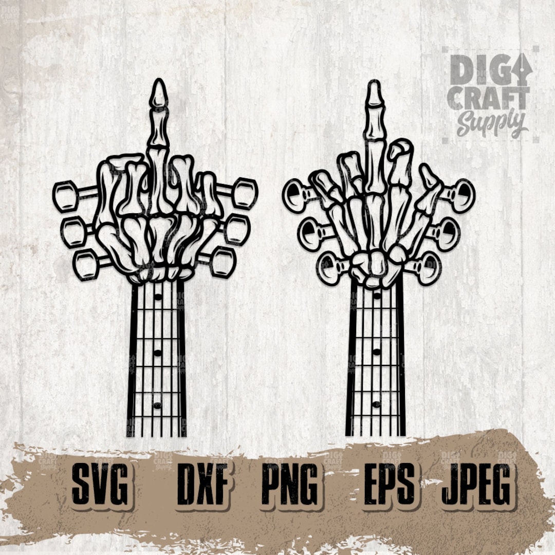 Guitar Middle Finger Svg, Fvck You Sign Svg, Guitar Sign Svg, Guitar ...