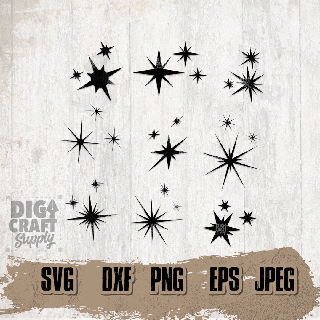 9 Sparkling Stars Svg, Star Bundle Svg, Bundle Svg, Sparkling Bundle ...