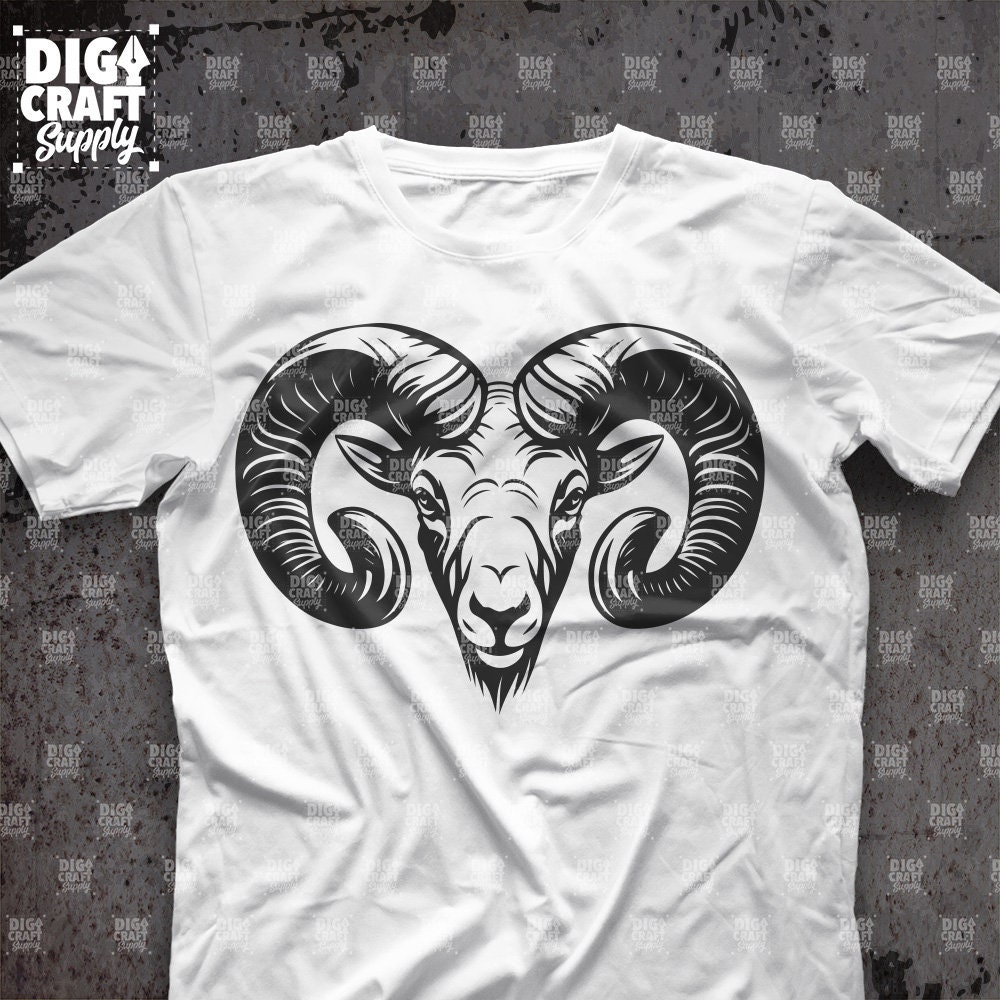 Ram Svg Bull Clipart Dryland Animal Stencil Big Boho Horns - Etsy Australia