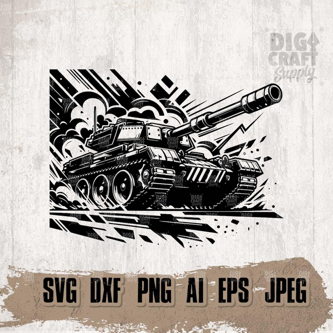 War Tank Svg | Military Vehicle Clipart | Army Tank Stencil | US Army Cutfile | Military Combat ...