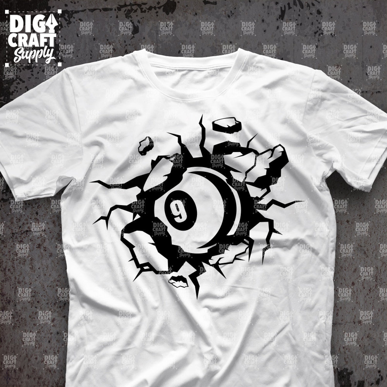 Smashing Wall Billiard Svg 9ball Billiard Svg 9ball Svg - Etsy