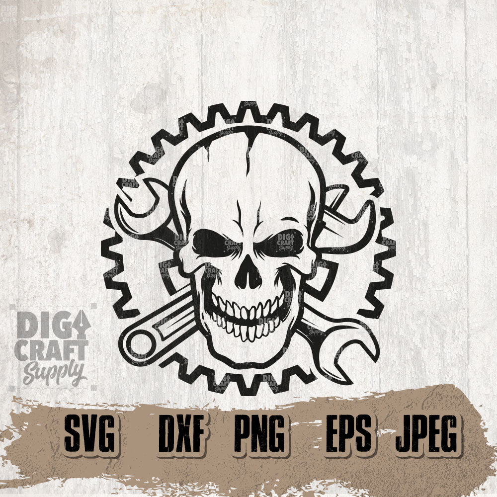Mechanic Skull 2 Digital Files Mechanic Svg Mechanic Png - Etsy