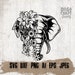 Elephant Floral Svg Flower Animal Clipart Cute Safarilife Stencil ...
