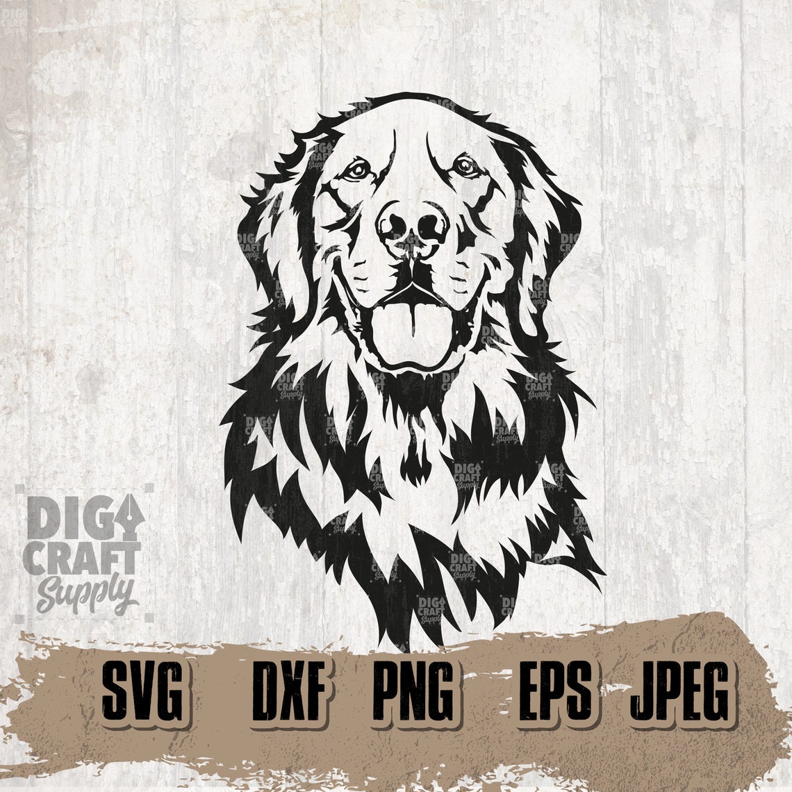 Golden Retriever Dog Svg, Digital Downloads, Golden Retriever Stencil ...