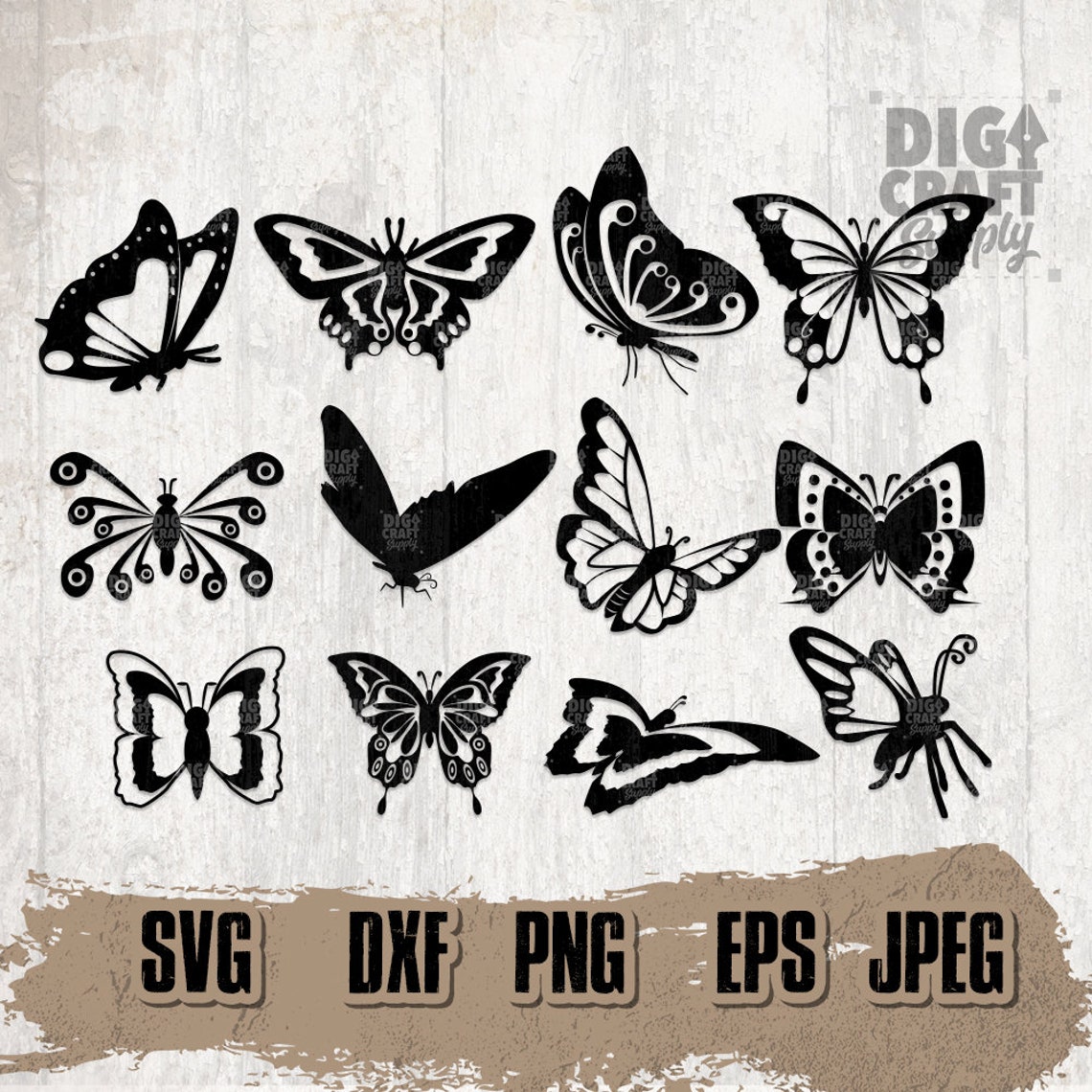 12 Butterfly Bundle Svg Butterfly Clipart Butterfly Svg - Etsy