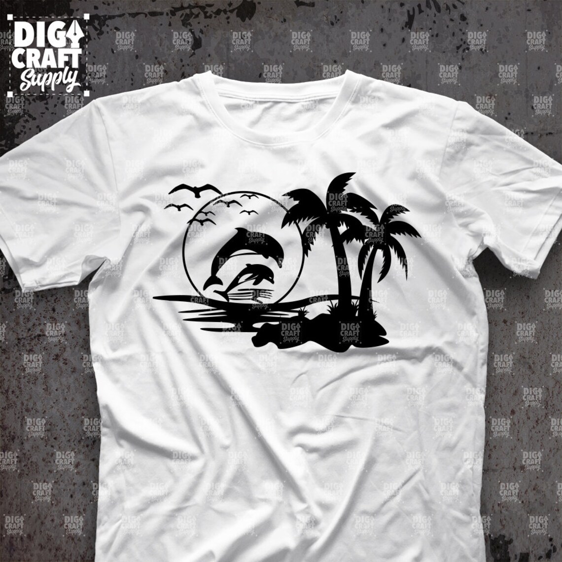 Dolphin Scene Sunset Svg Sunset Svg Island Vibes Svg Summer - Etsy