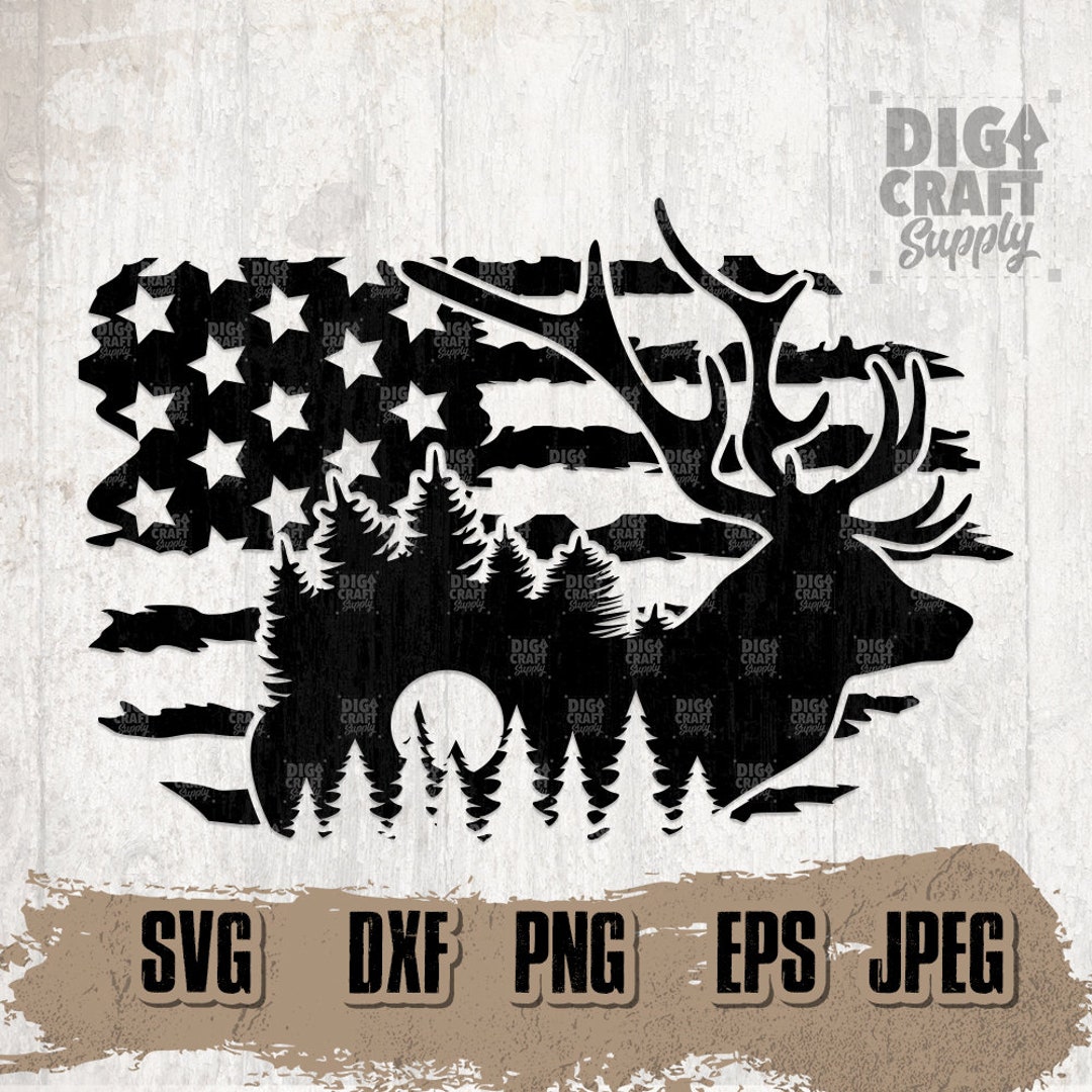 US Deer Outdoor Scene Svg, Outdoor Svg, Deer Svg, Camp Life Svg ...