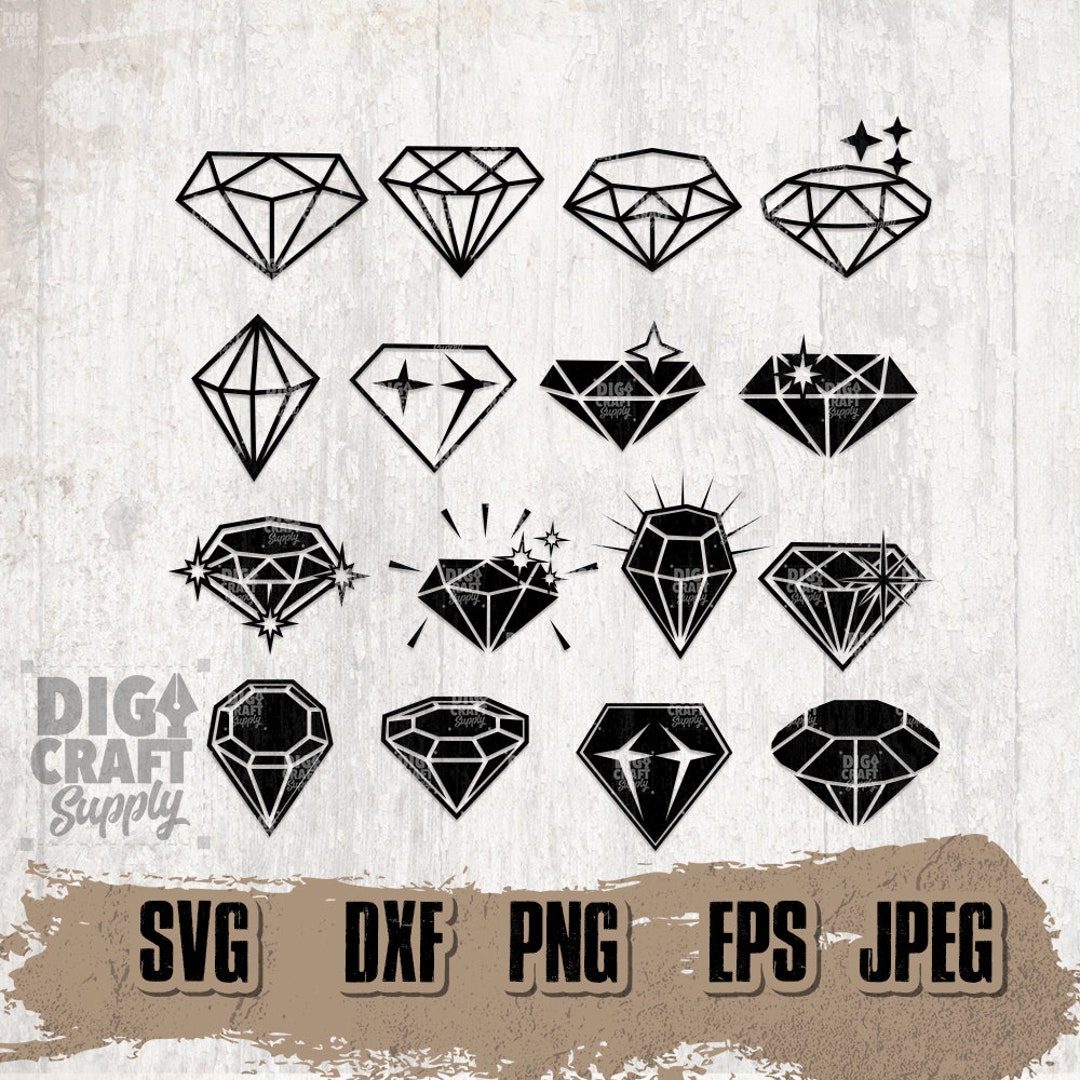 16 Diamond Svg Bundle, Bundle Svg, Diamond Png, Diamond Clipart ...