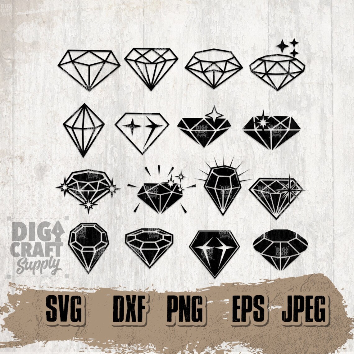16 Diamond Svg Bundle Bundle Svg Diamond Png Diamond - Etsy