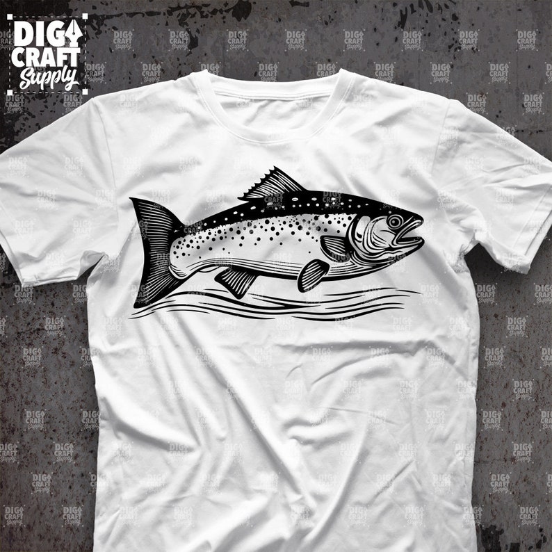 Trout Fish Svg Lake Fishing Clipart River Angler Cutfile - Etsy