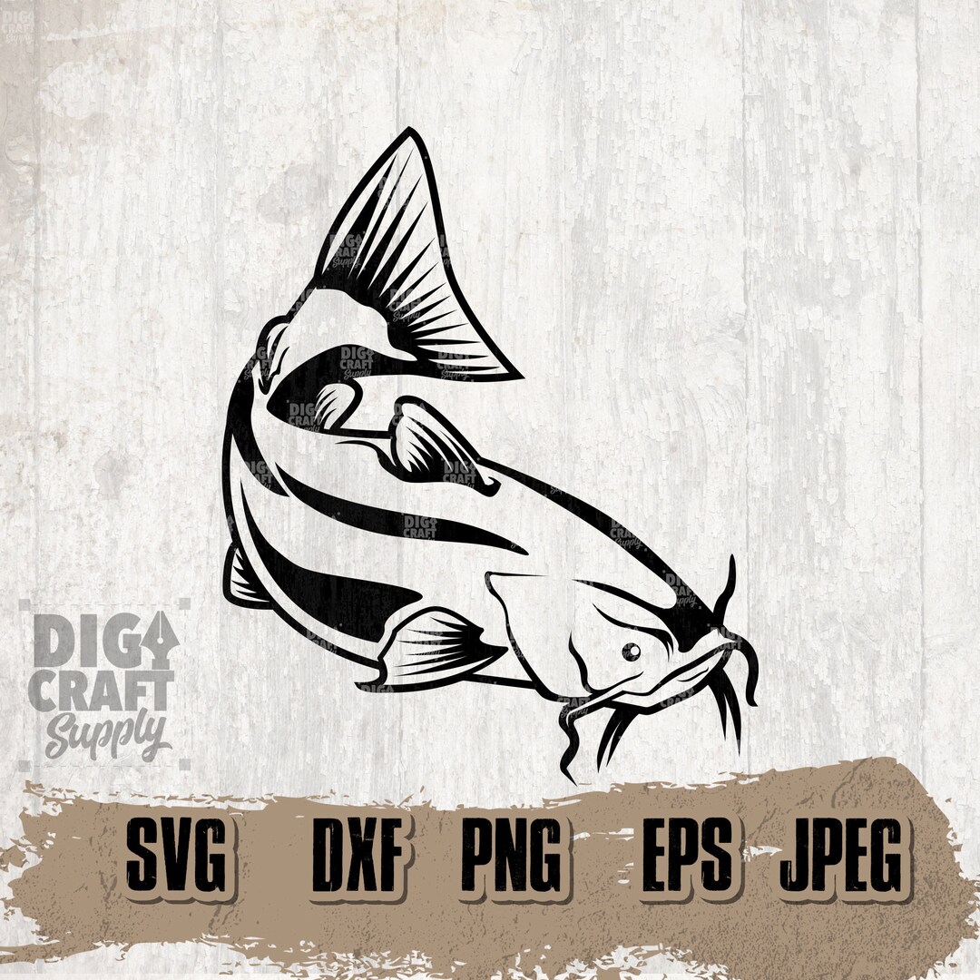 Catfish Digital Files, Catfish Svg, Catfish Cut Files, Catfish Clipart ...