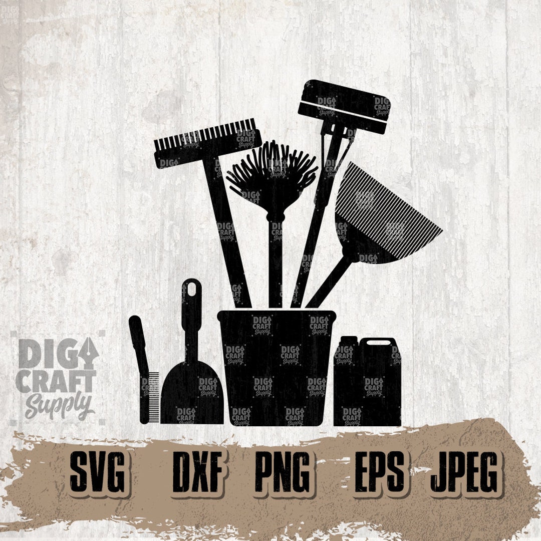 Cleaning Tools Svg 3, Cleaning Svg, Cleaning Clipart, Cleaning Cutfile ...