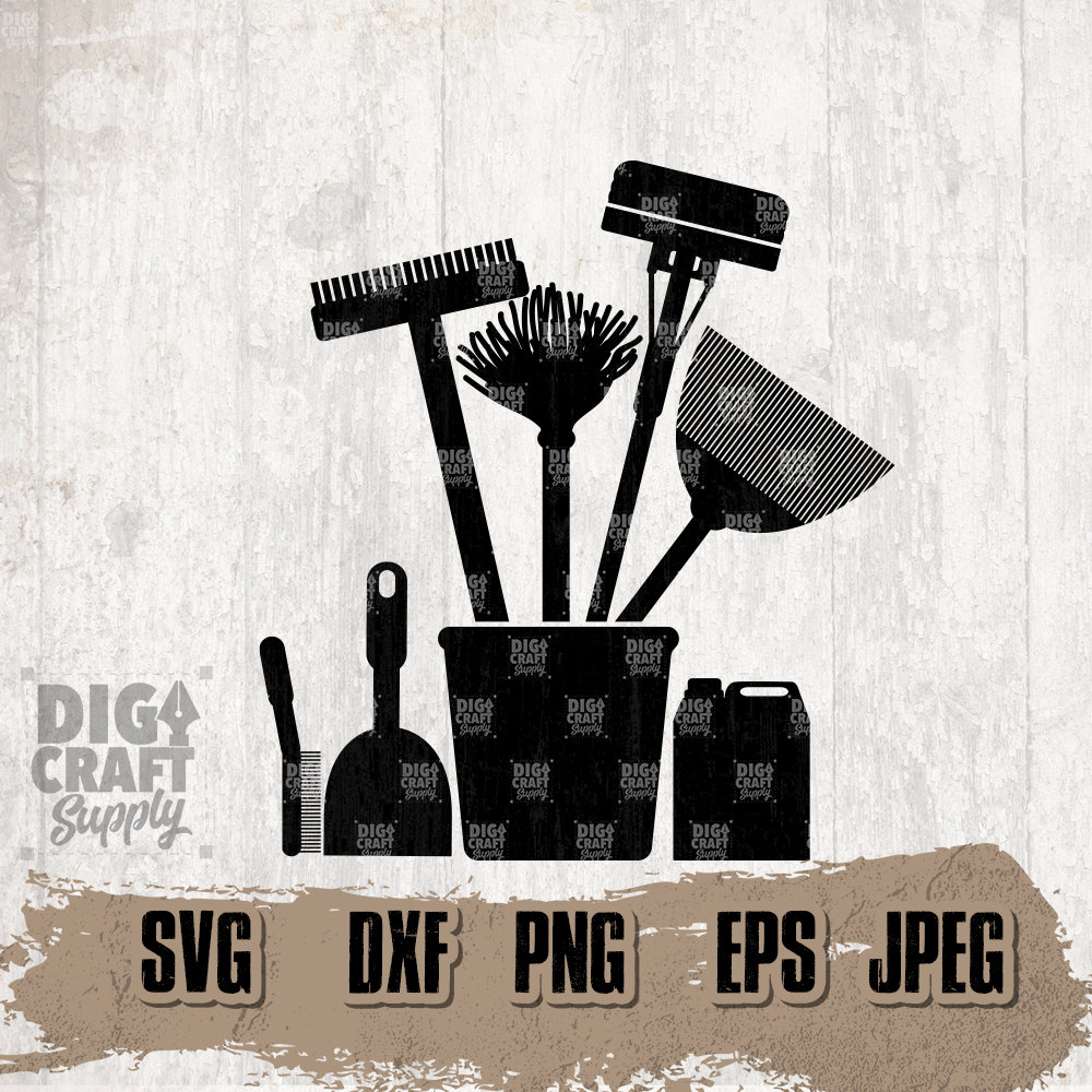 Cleaning Tools Svg 3, Cleaning Svg, Cleaning Clipart, Cleaning Cutfile ...