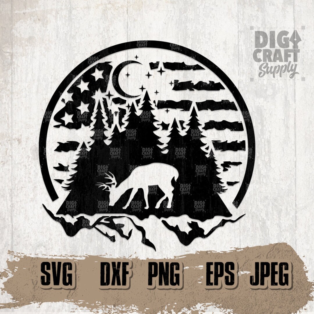 US Outdoor Scene Svg, Deer Svg, Outdoor Svg, Camping Shirt Svg, Camp ...