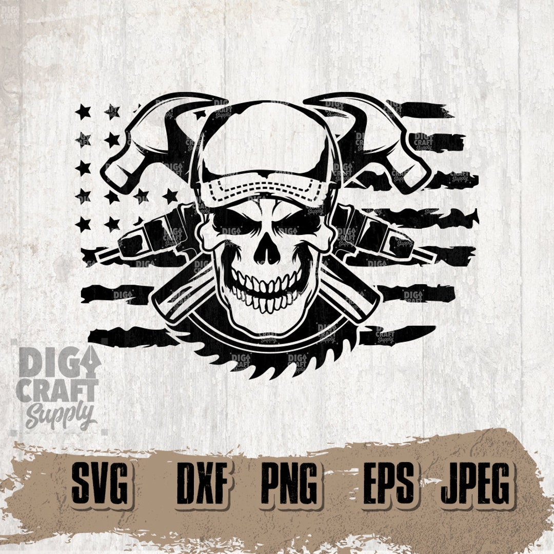 US Carpenter Skull Svg, US Carpenter Svg, Tools Svg, Repair Svg ...