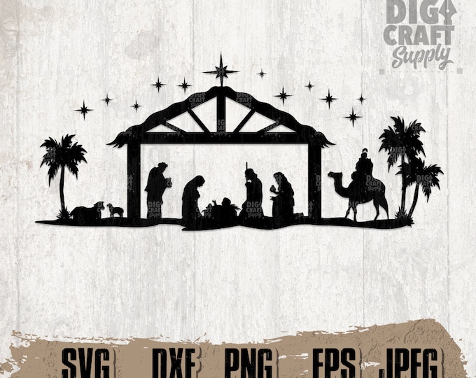 Nativity Svg, Jesus Svg, Belen Svg, Manger Svg, Nativity Clipart ...