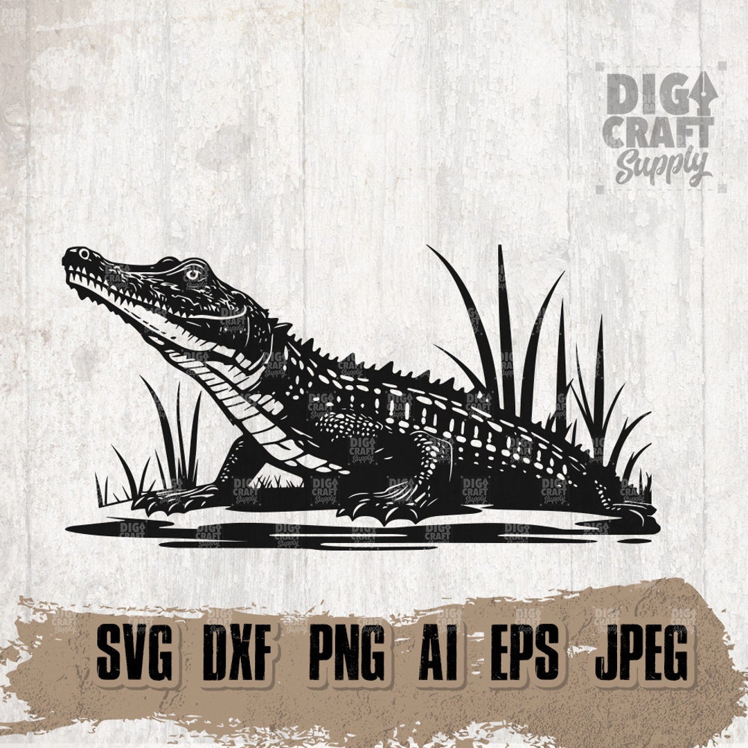 Swamp With Alligator Clipart