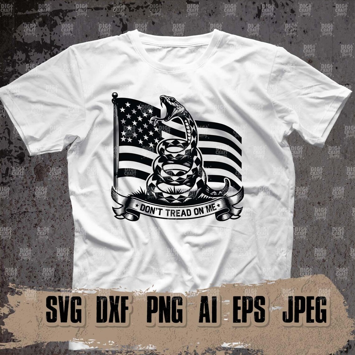 US Don't Tread on Me Svg | Rattle Snake Clipart | Snake Viper Stencil ...