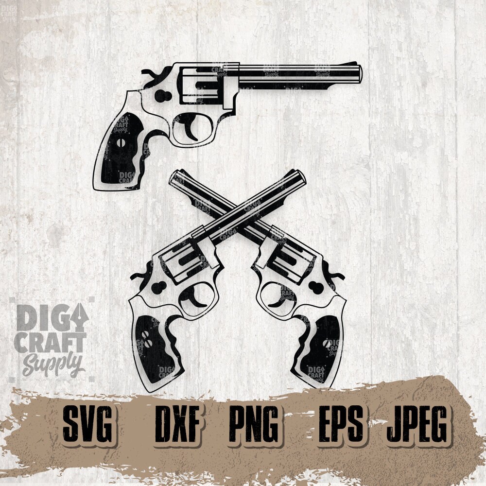 Revolver Gun svg 2 Gun svg Gun Clipart Gun Cutfile Segunda - Etsy España