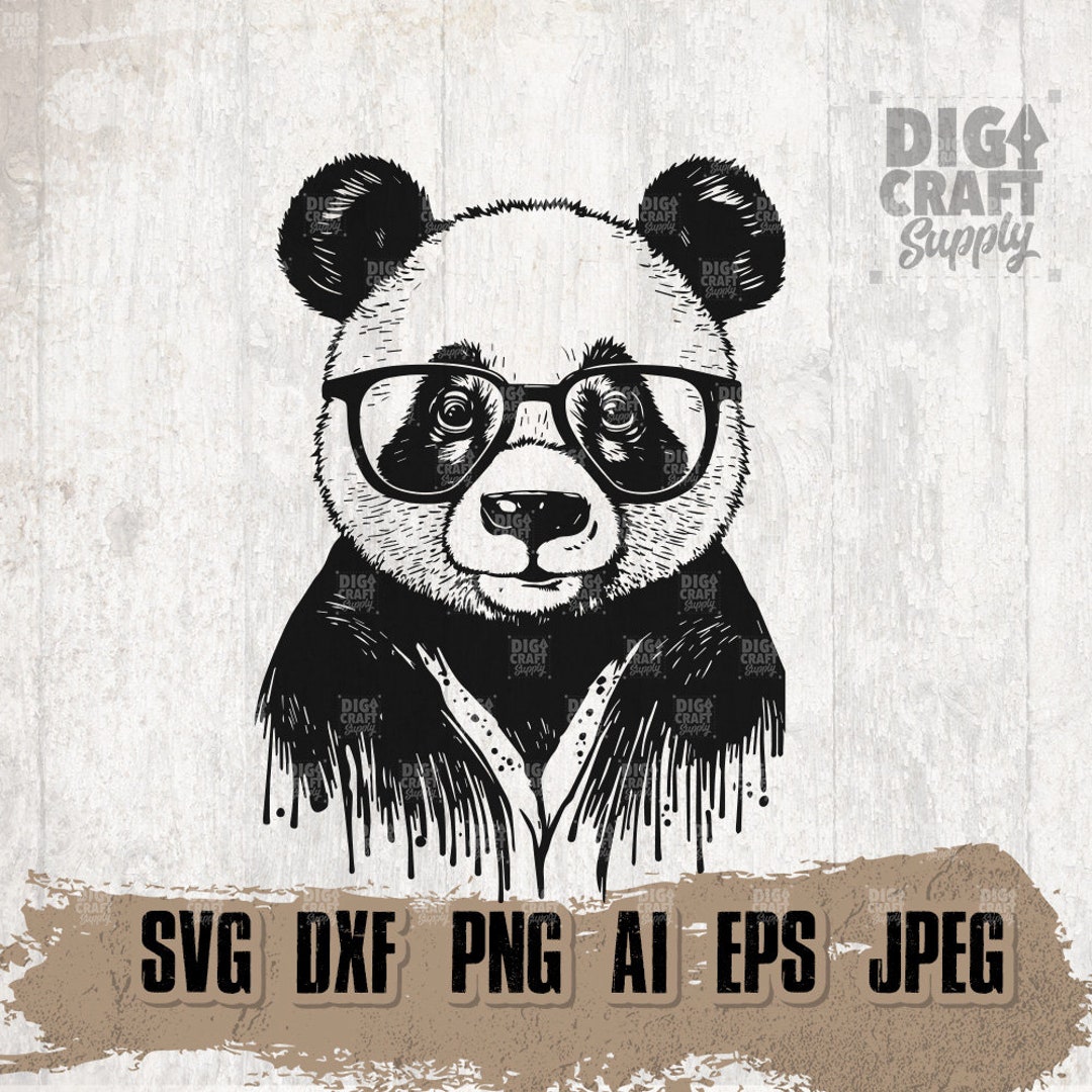Panda With Glasses Svg, Cute Animal Clipart, Wildlife Shirt Png, Polar ...