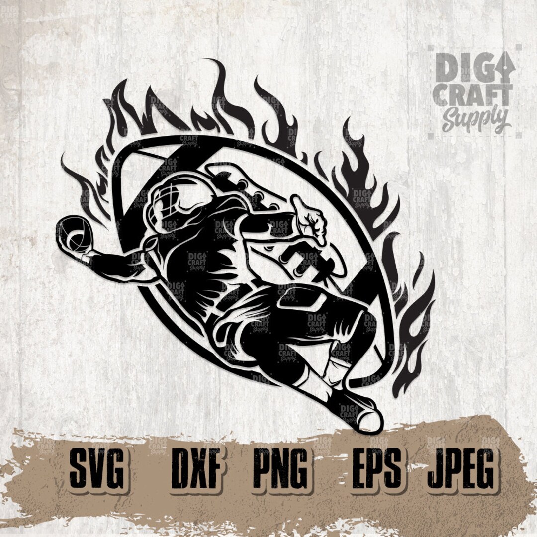 Flaming Football Player Svg, Burning Football Player Png, Football ...