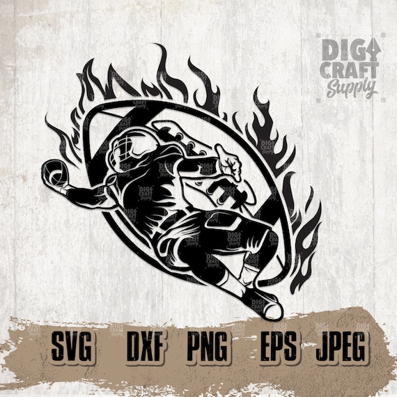 Flaming Football Player Svg Burning Football Player Png - Etsy