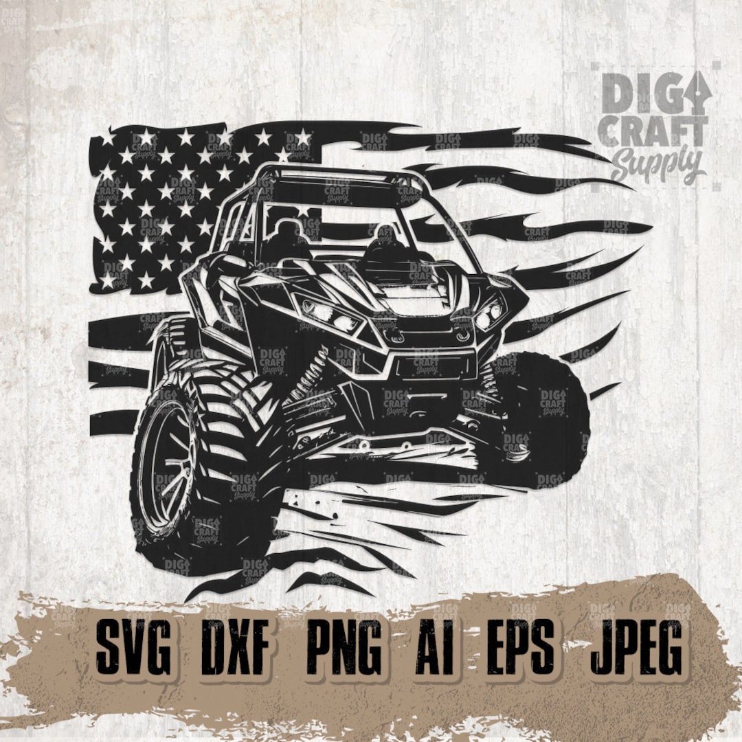 US ATV Svg, Mud Ride Clipart, Extreme Sports Cutfile, Muggy Car Stencil ...