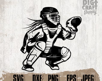 Softball Catcher Cartoon