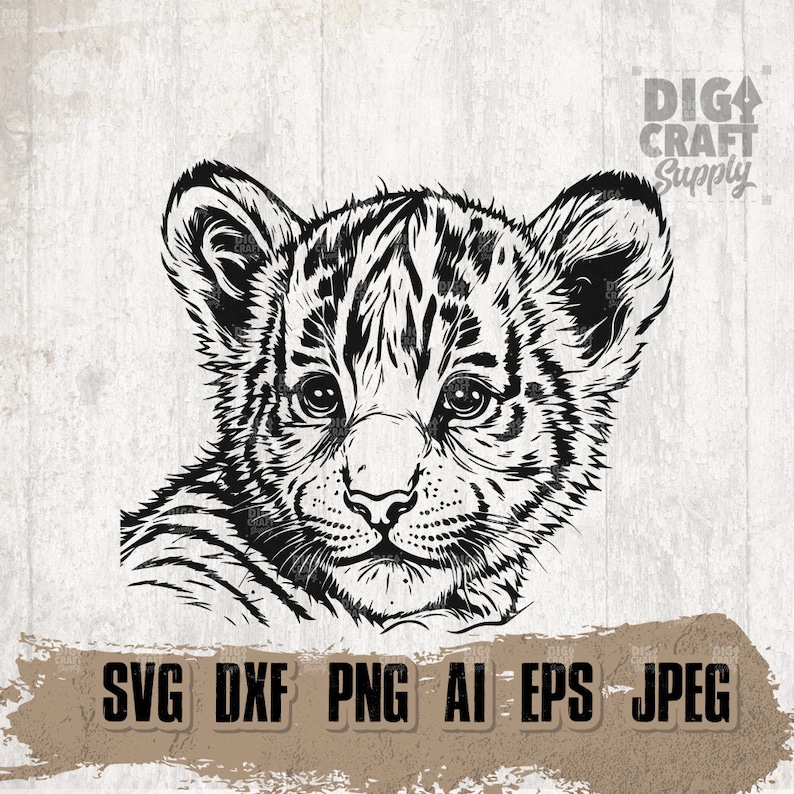 Cute Baby Tiger Svg, Cutest Cub Clipart, Safari Life Cutfile, Zoo Crew ...