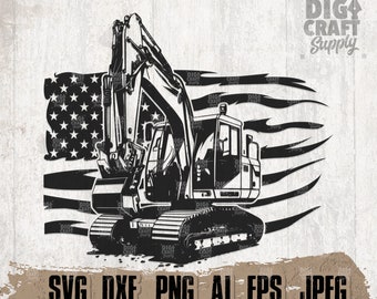 Excavator Svg | Construction Dad Clipart | Contractor Dxf | Heavy ...