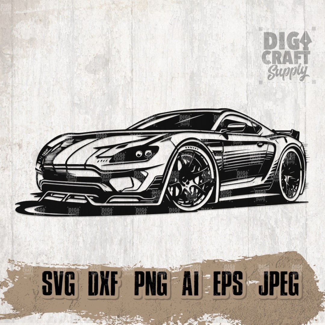 Sports Car Svg, Racer Dad Clipart, Racing Vehicle Stencil, Muscle Car ...