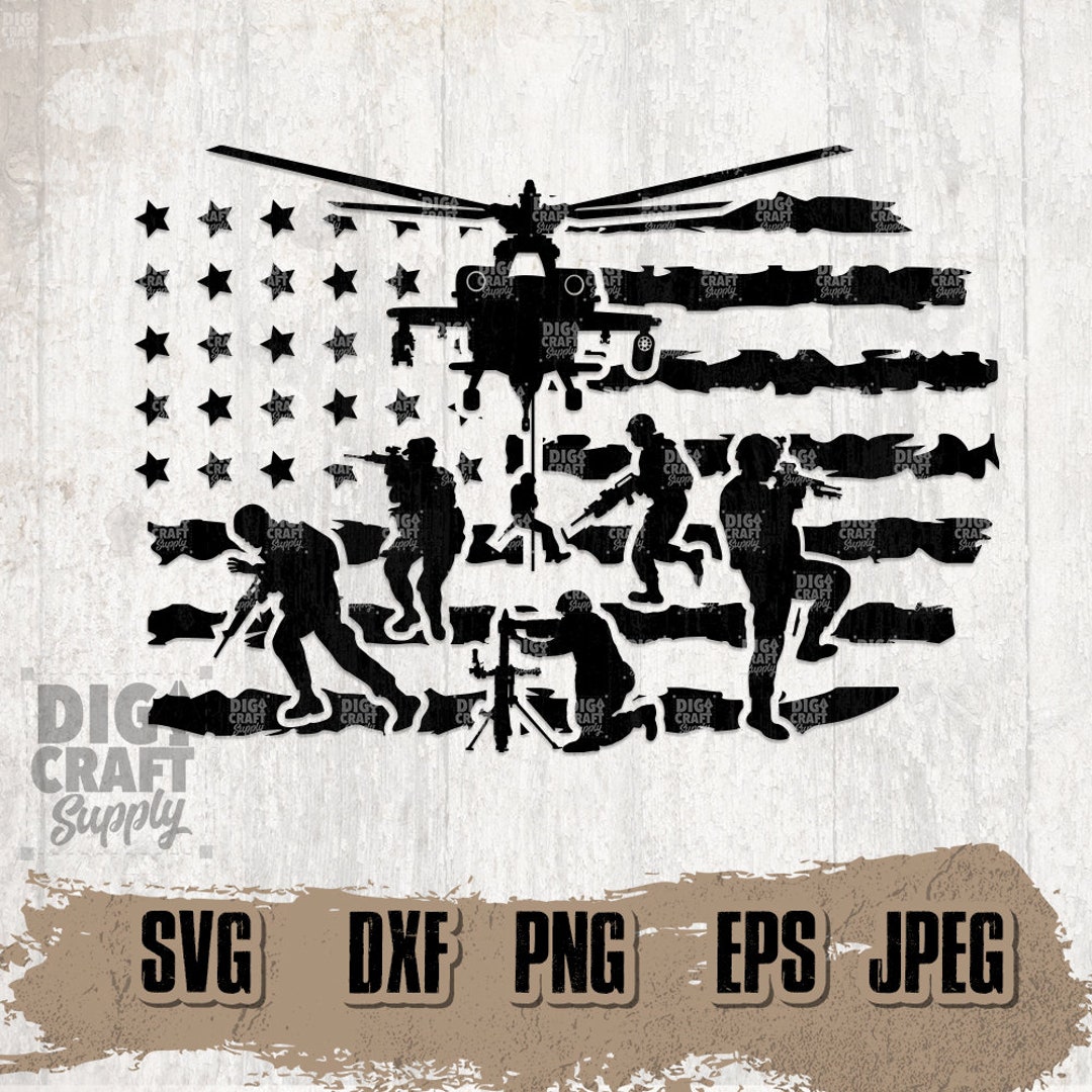 US Soldier in Battlefield Svg, Veteran Svg, US Army Svg, US Soldier Svg ...