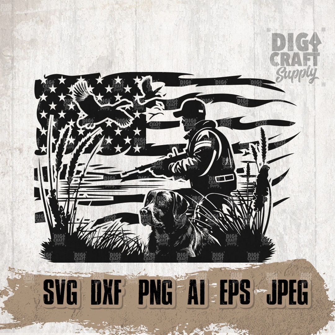 US Duck Hunting Svg, Hunter Dad Clipart, Waterfowl Cutfile, Outdoor ...