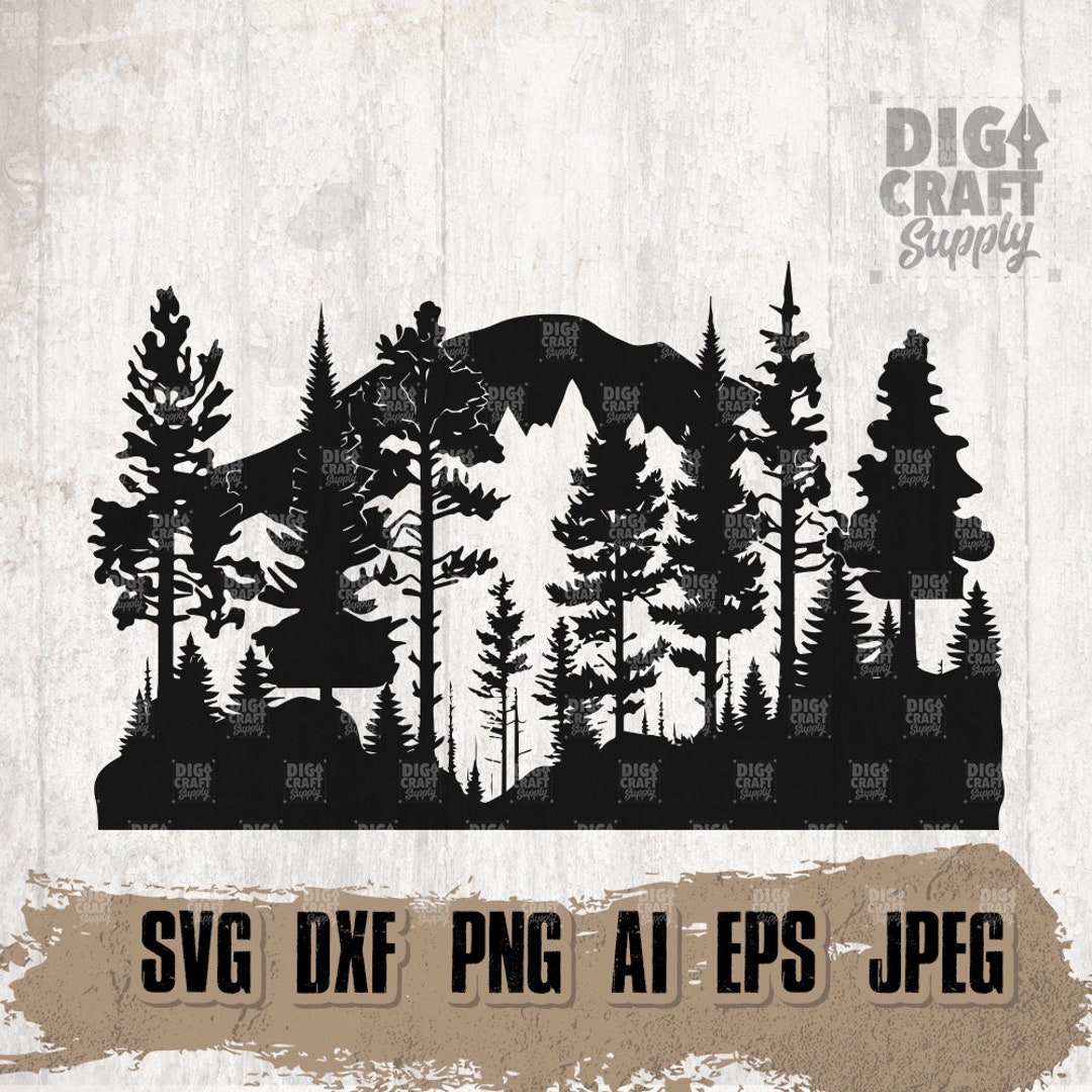 Forest Scene Svg, Outdoor Clipart, Camplife Cutfile, Camp Shirt Png ...