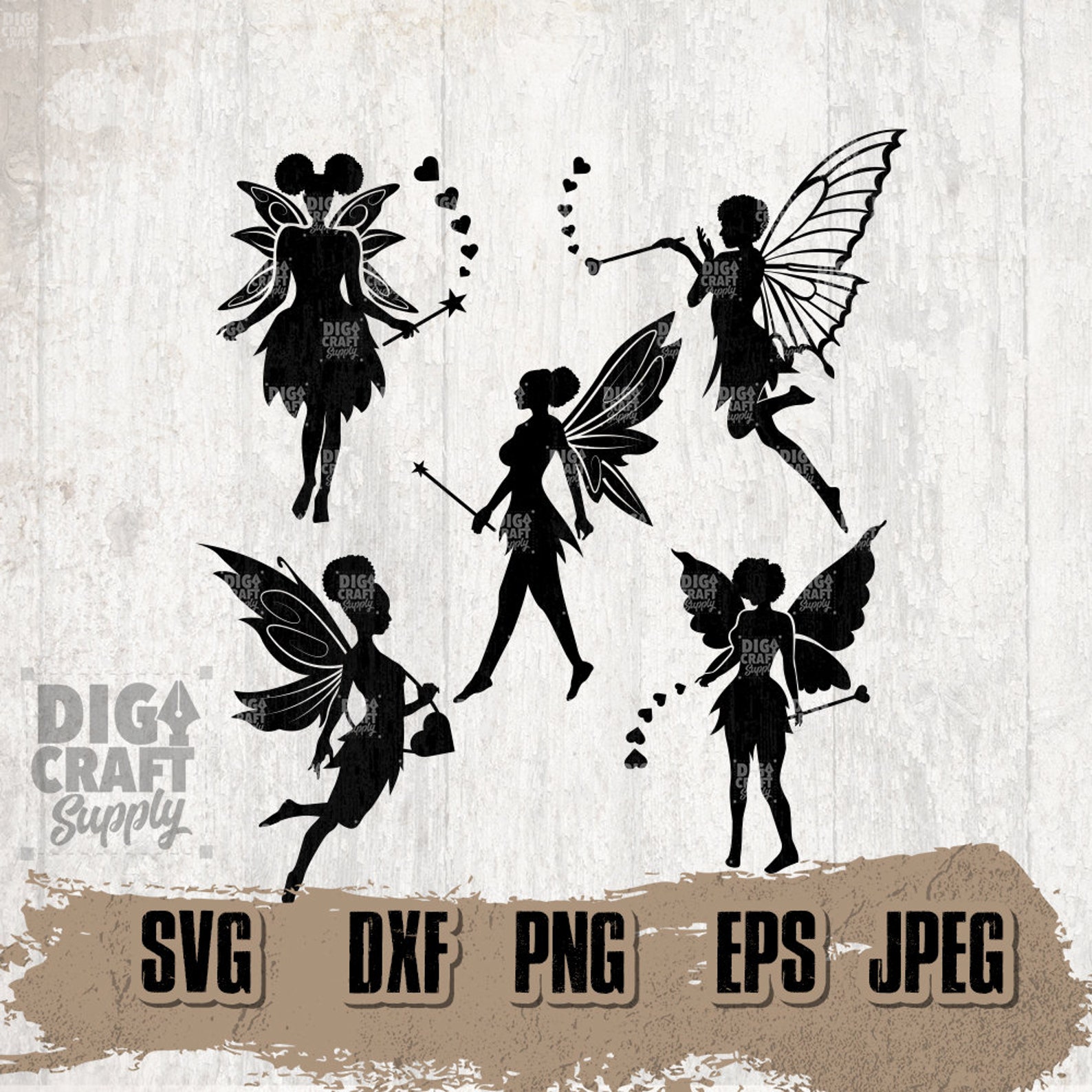 5 Afro Fairies Svg Afro Svg Fairy Svg Fairy Clipart Fairy | Etsy