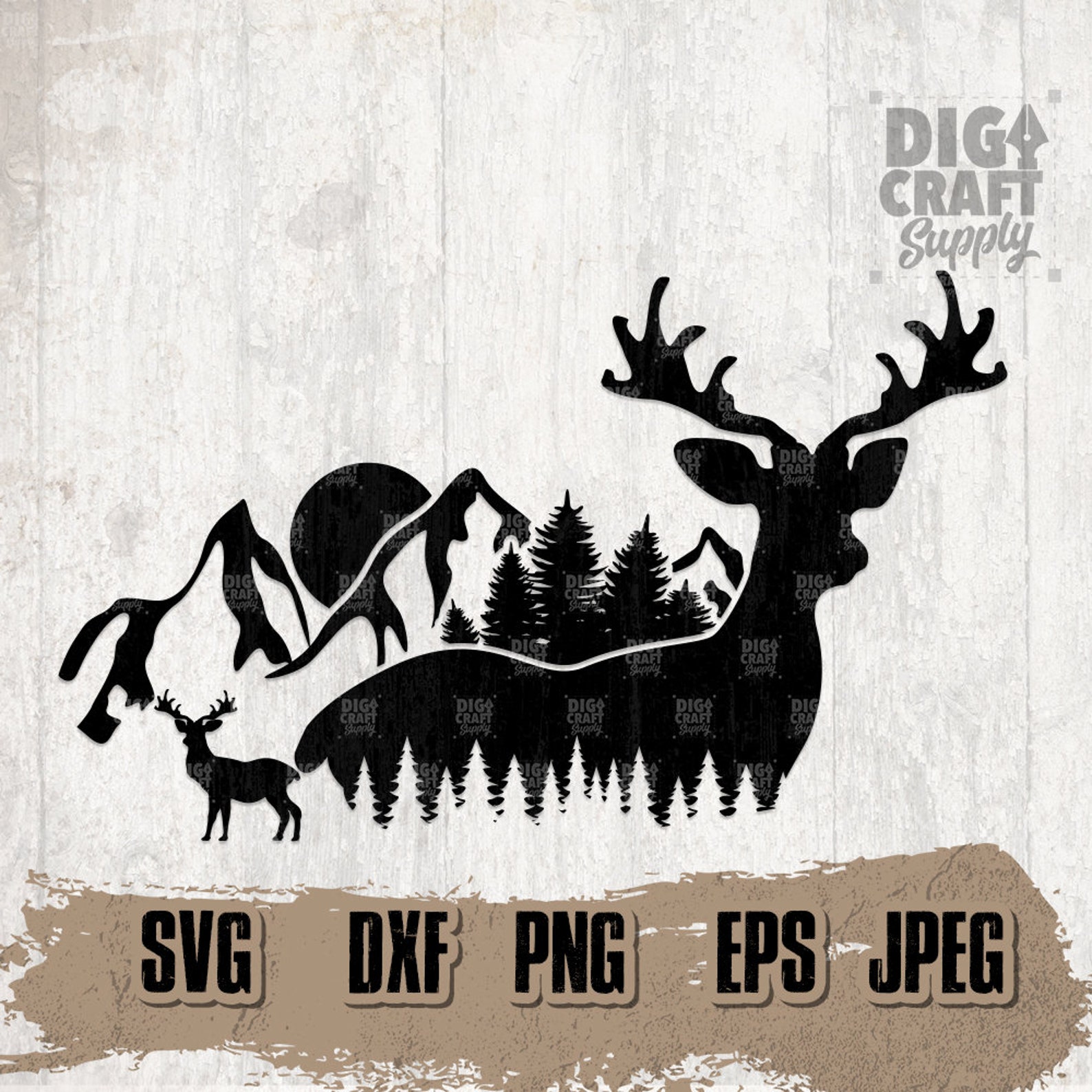 Deer Outdoor Scene Svg Outdoor Svg Adventure Svg Deer Svg - Etsy