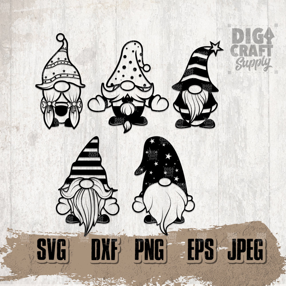 5 Gnomes SVG Bundle, Gnomes Bundle Svg, Gnomes PNG Bundle, Cute Gnomes ...