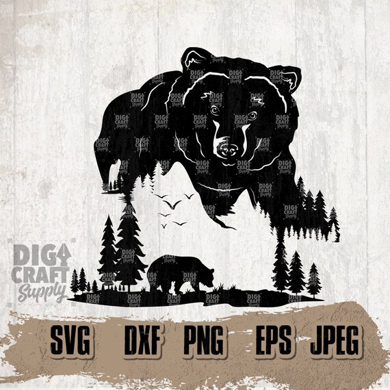 Bear Scene Outdoor Svg 2 Outdoor Scene Svg Bear Svg Outdoor | Etsy