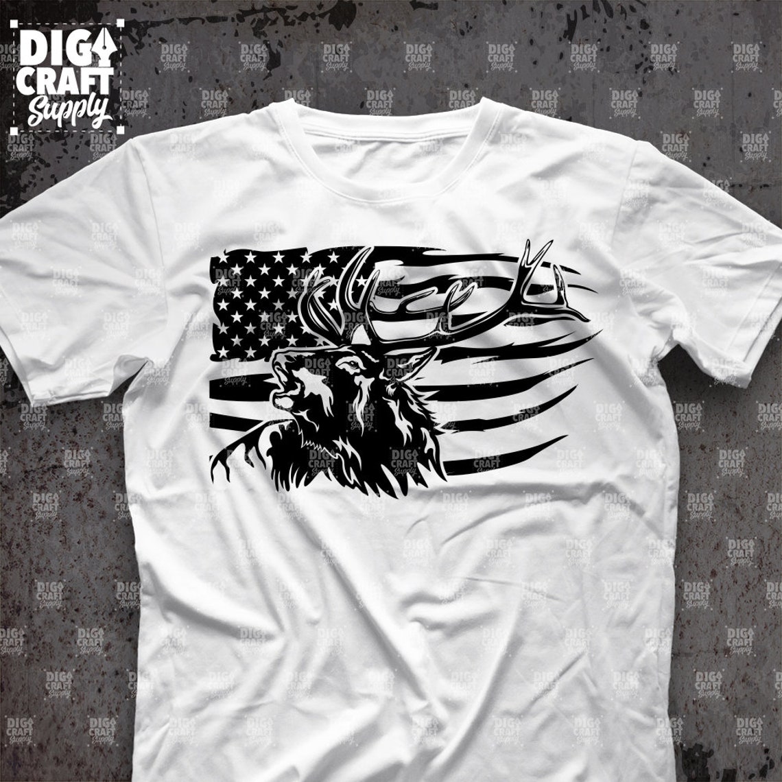 USA Flag Elk Deer Svg, Elk Deer Png, US Deer Clipart, US Deer Hunter ...