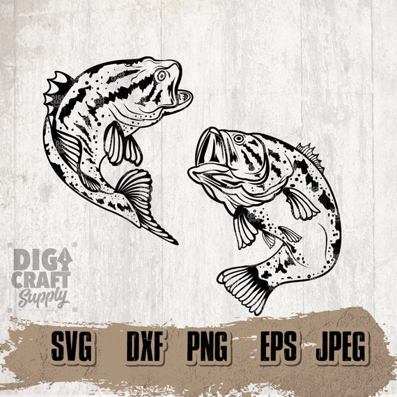 2 Bass Fish Svg Bass Fishing Svg Fishing Svg Bass Fish Svg - Etsy