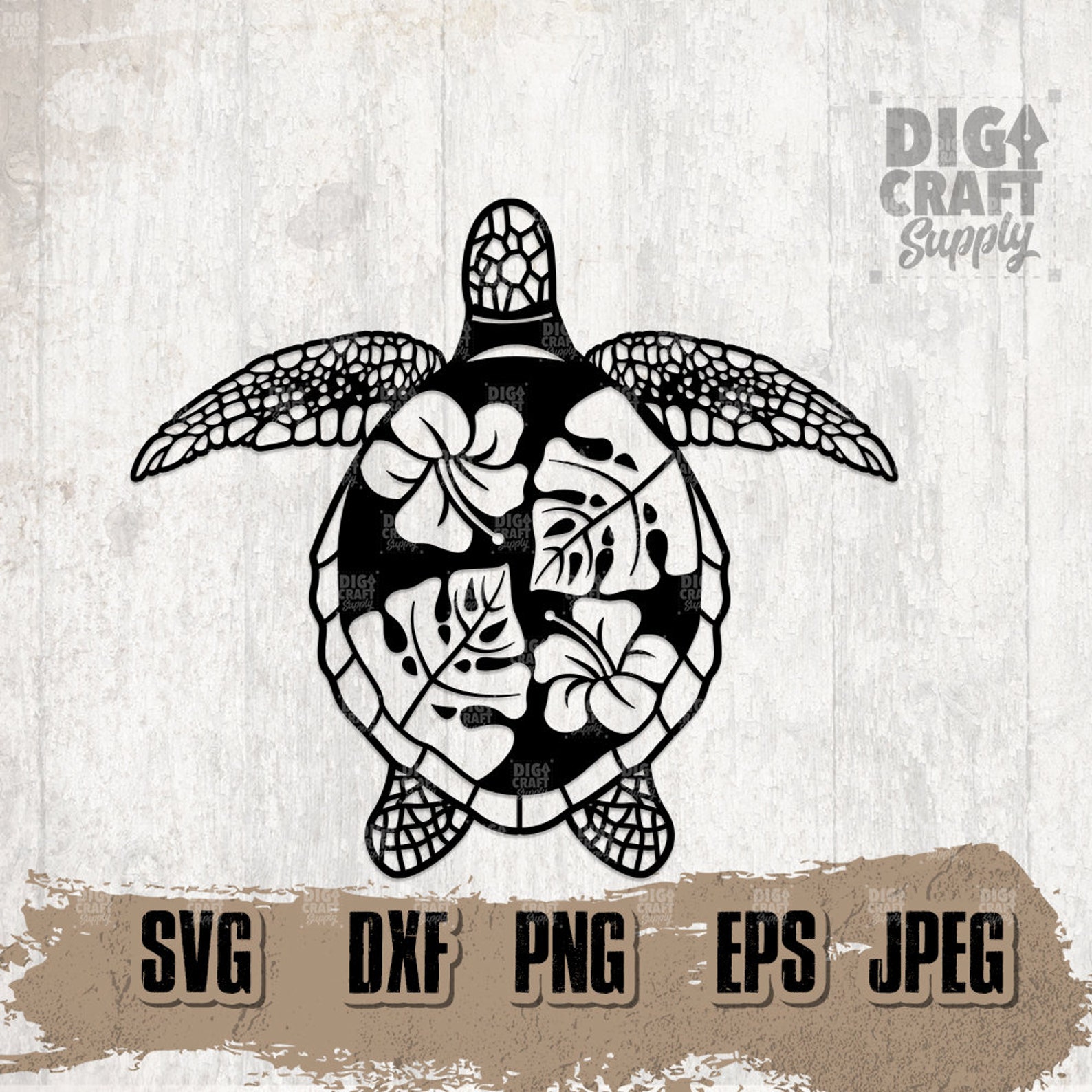 Floral Turtle Svg Sea Turtle Svg Floral Turtle Clipart Sea - Etsy