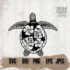 Floral Turtle Svg, Sea Turtle Svg, Floral Turtle Clipart, Sea Animal ...