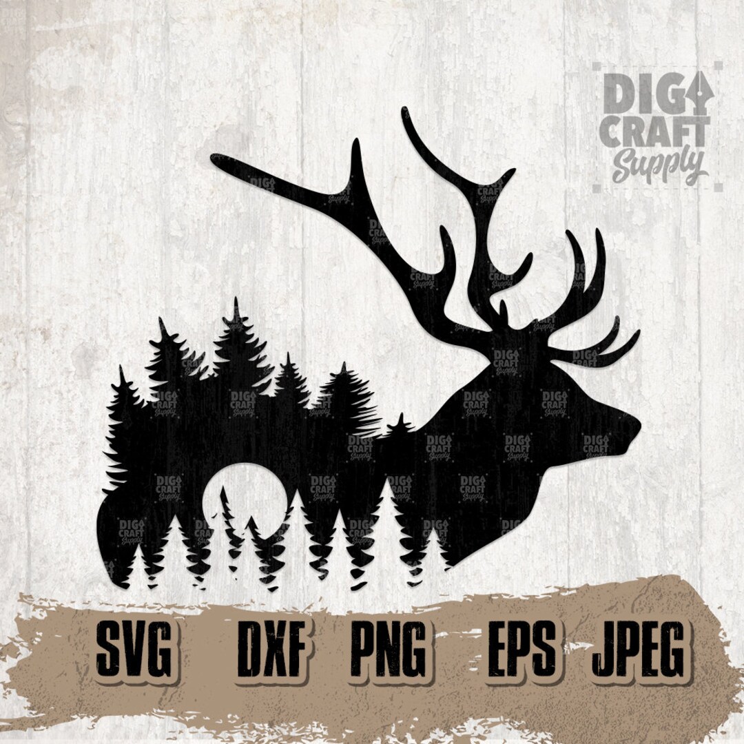 Deer Outdoor Scene Svg, Deer Svg, Outdoor Svg, Camp Life Svg, Camping ...