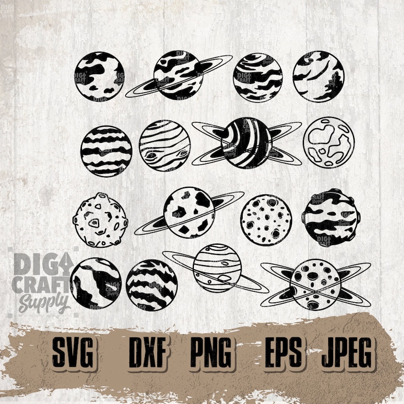 16 Planets Svg Planet Bundle Svg Planet Png Planet Cutfile | Etsy