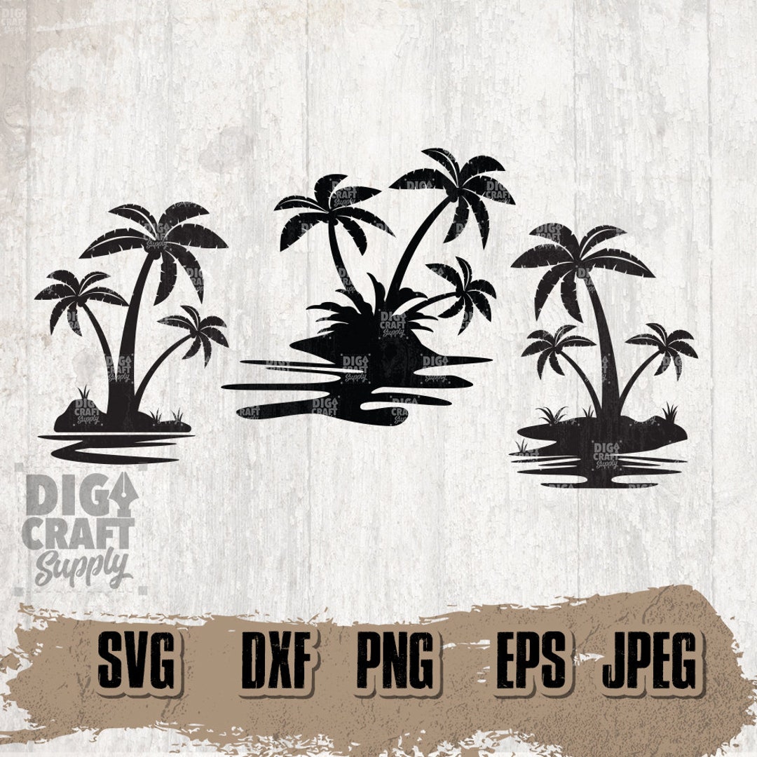 3 Island Palm Trees Svg, Bundle Svg, Palm Tree Svg, Palm Tree Png ...