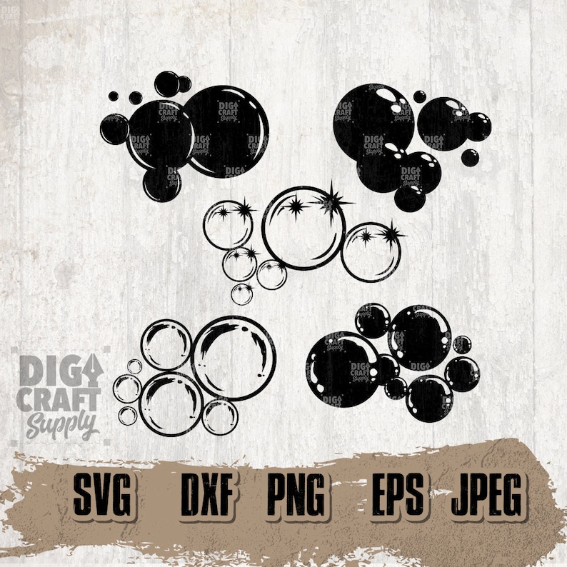 5 Bubbles Svg Bubble Bundle Svg Buddles Png Bubbles - Etsy