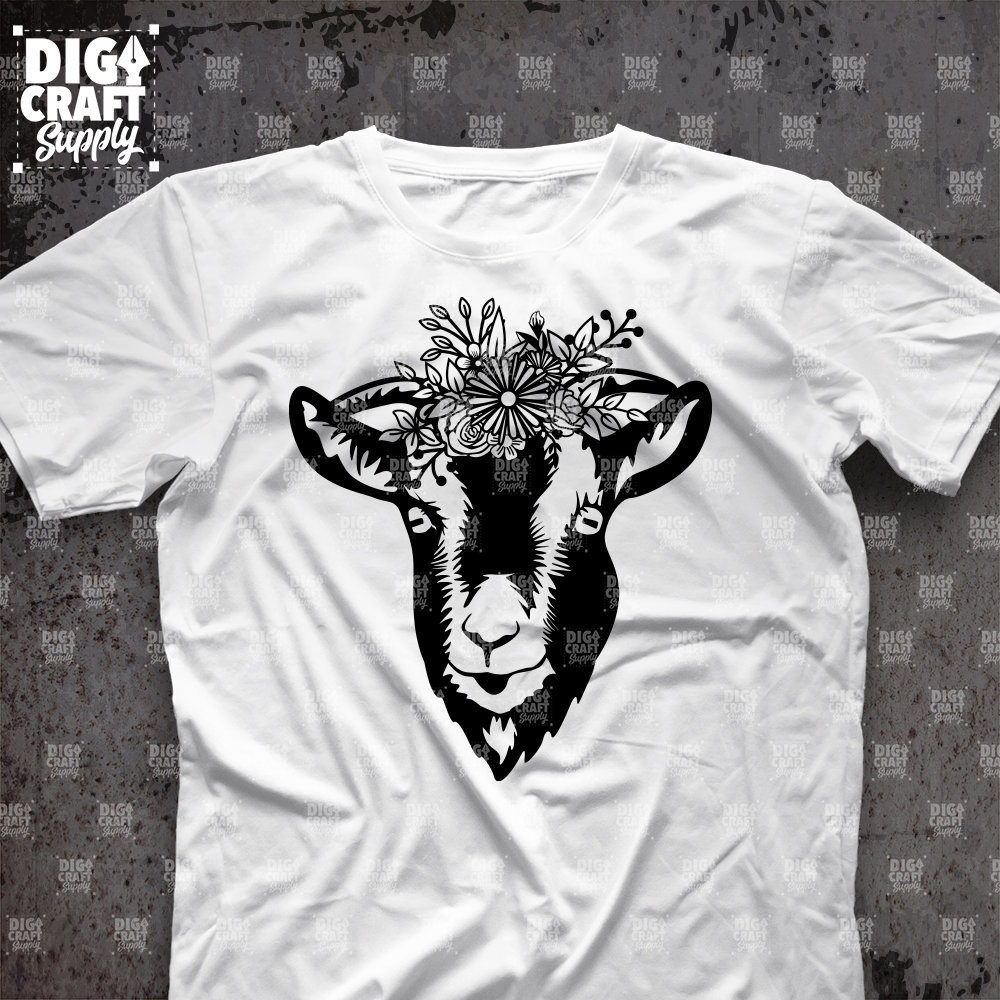 Goat Head Svg Floral Goat Svg Goat Clipart Goat Cutting - Etsy